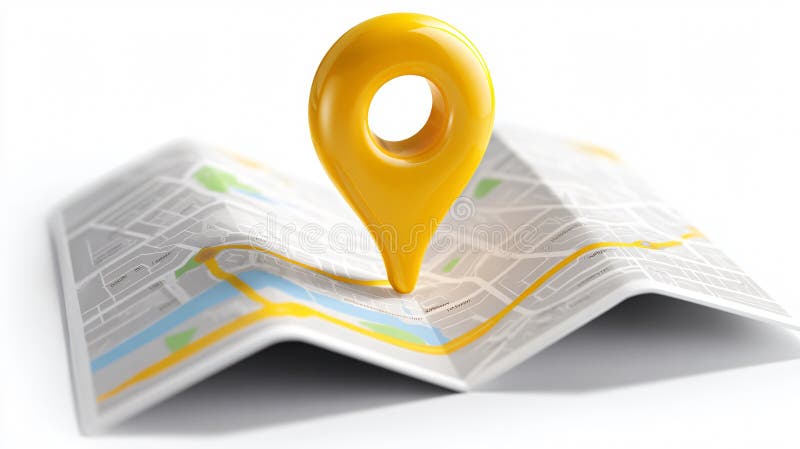 3D Realistic GPS Map with Pin Location Marking for Navigation and ...