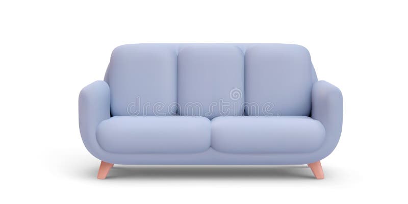 3d Realistic Soft Chair with Shadow Isolated on White Background ...