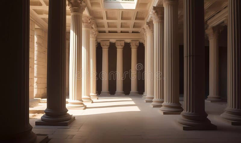 3d Columns Wallpaper. Interior Old Palace Stock Illustration ...