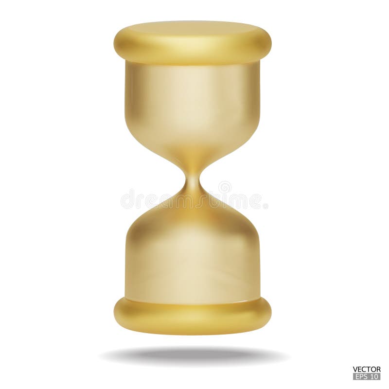 3D Realistic Hourglass with Sand Isolated on White Background. Gold ... 3D Realistic Hourglass with Sand Isolated on White Background. Gold ...