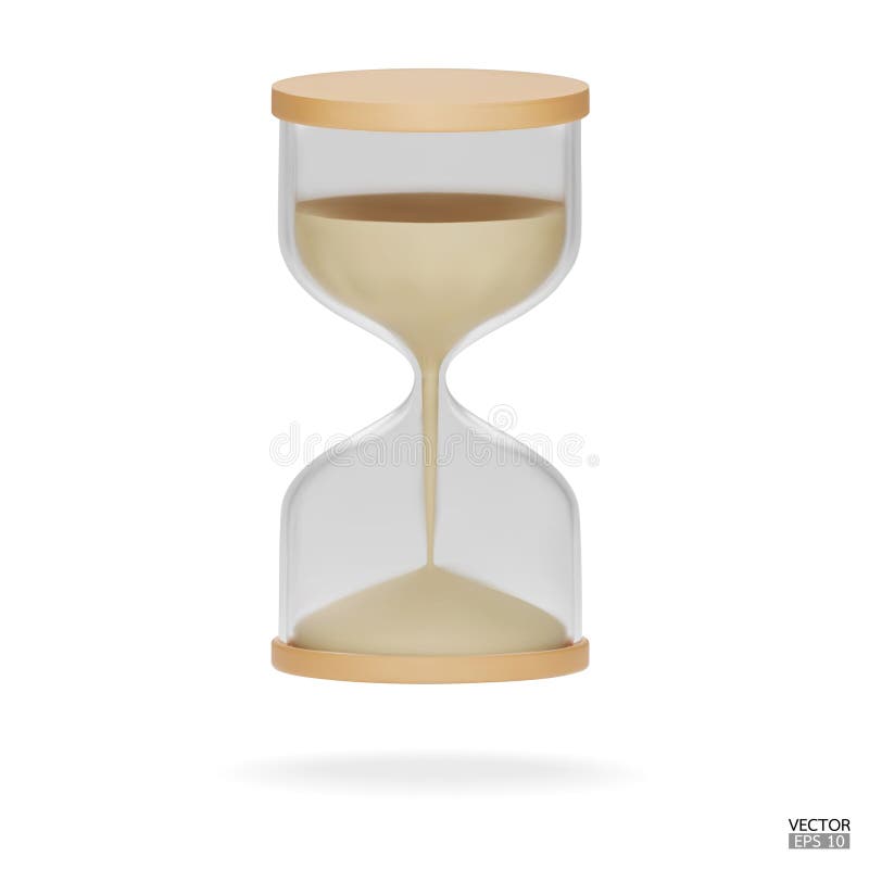 3D Realistic Hourglass with Sand Isolated on White Background ... 3D Realistic Hourglass with Sand Isolated on White Background ...
