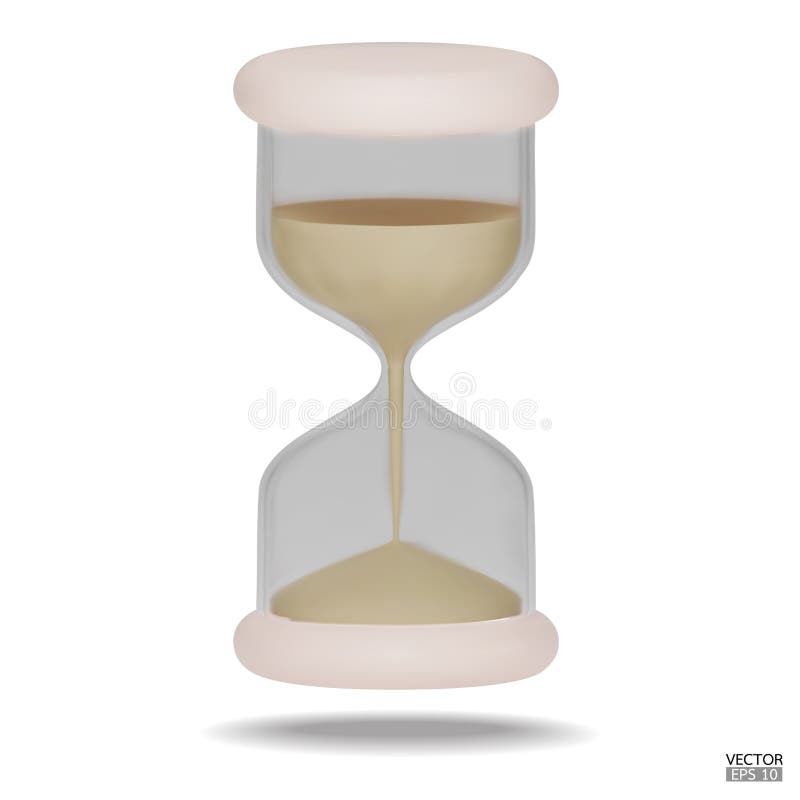 3D Realistic Hourglass with Sand Isolated on White Background. White ... 3D Realistic Hourglass with Sand Isolated on White Background. White ...