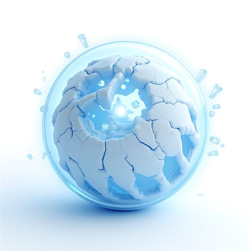 3D Realistic Ice Ball with Smooth Texture Stock Illustration ...