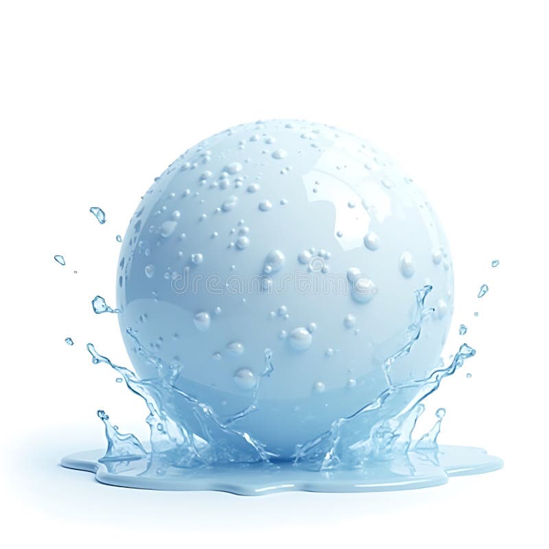 3D Realistic Ice Ball with Smooth Texture Stock Illustration ...