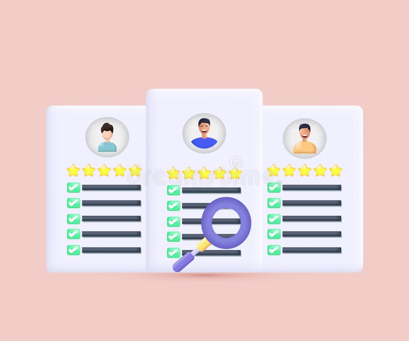 3d Realistic Icon Human Resource Management Hiring Job Vector Design ...