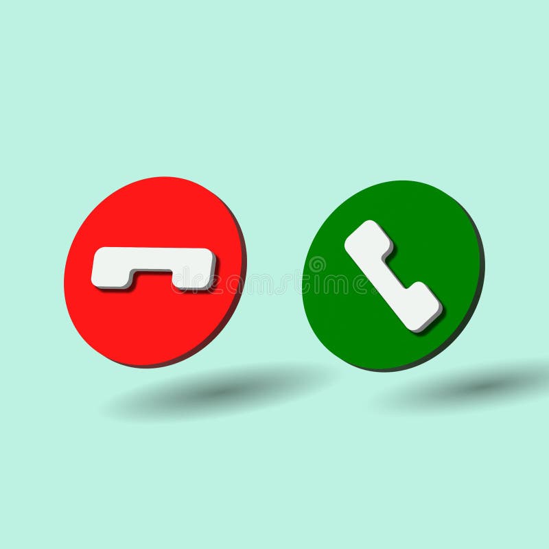 3D Realistic Illustration of a Phone Call Button. the Button To Put and ...