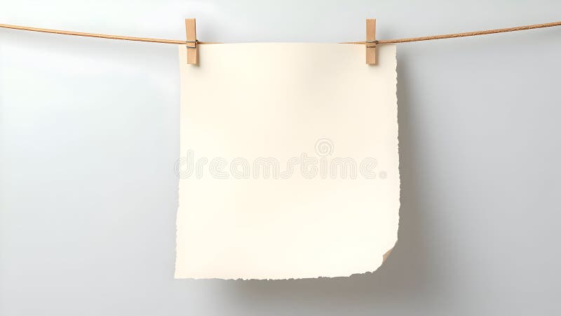 3D Realistic Illustration of Simple White Paper To Write Stock ...