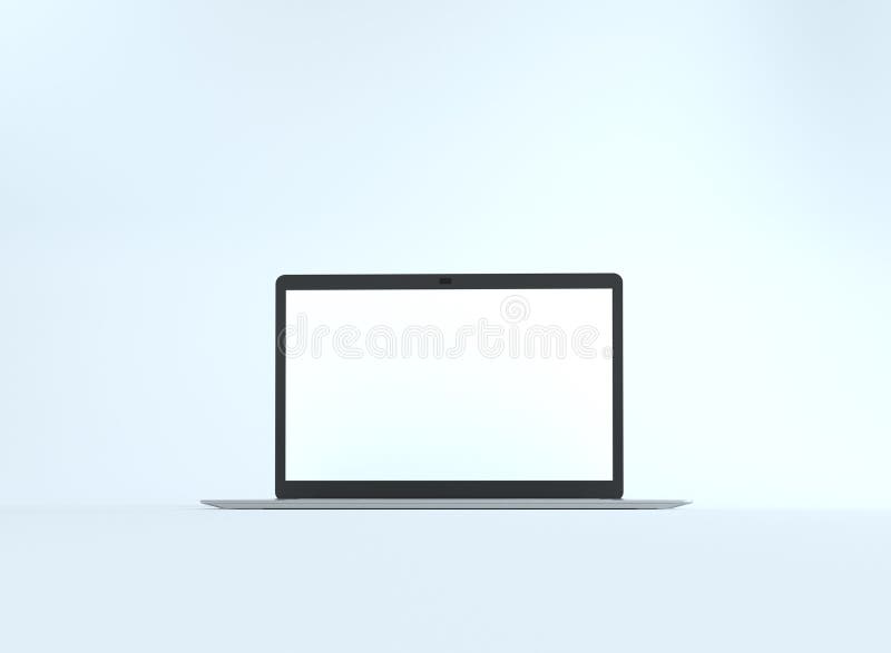 3D Realistic Laptop Mockup.Laptop with Blank White Display, Device ...