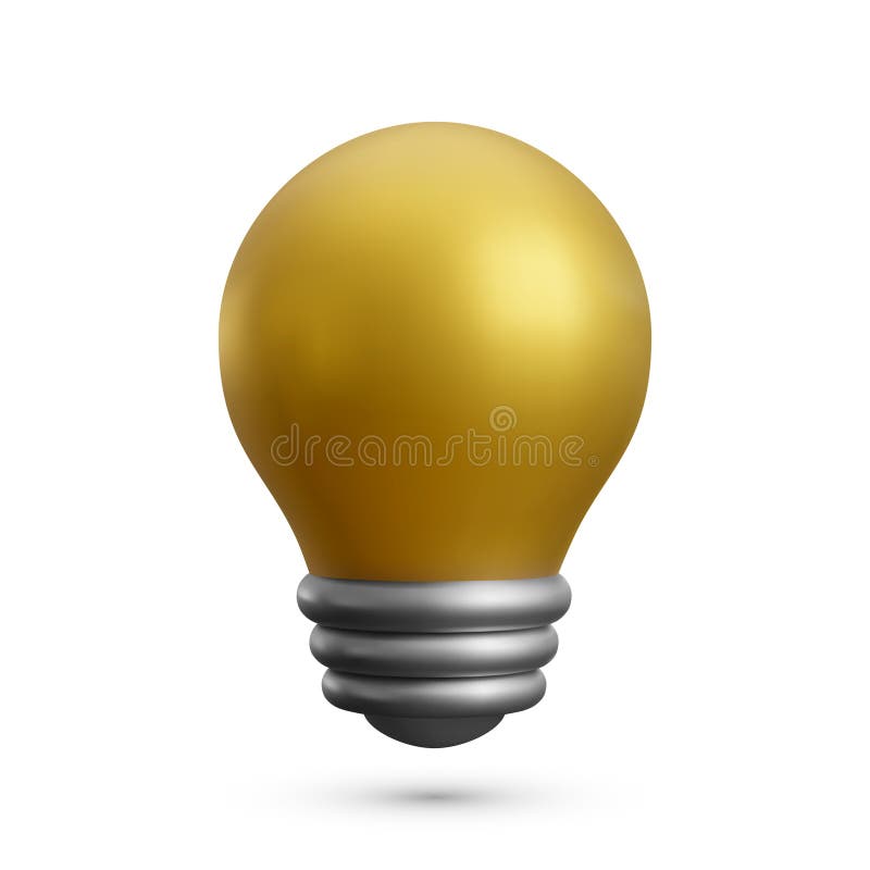 3d Realistic Light Bulb Icon.Vector Illustration Stock Illustration ...