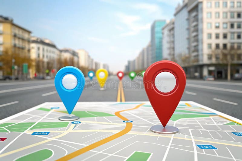 3D Realistic Location Map Pin Gps Pointer Markers Illustration for ...
