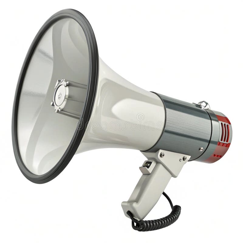 3D Realistic Megaphone Isolated on White Background Stock Illustration ...