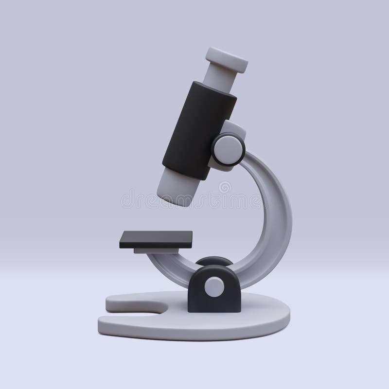 Set of 3d Realistic Microscope with Shadow Isolated on White Background ...