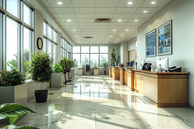 A 3D Realistic Model of a High-tech Office Space. Stock Image - Image ...