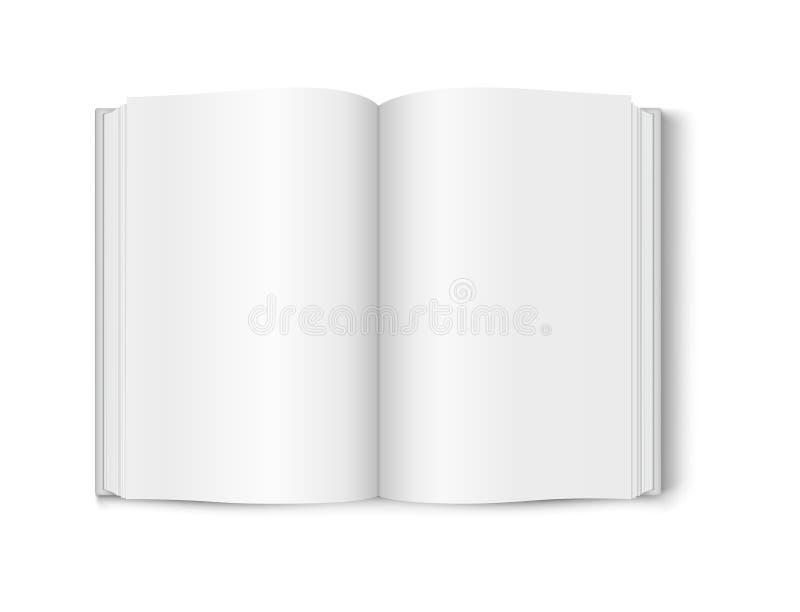 3D Realistic Open Book Mockup Blank Pages Stock Vector - Illustration ...