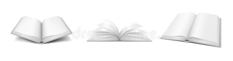 3D Realistic Open Book Mockup with Pages Turning Stock Vector ...