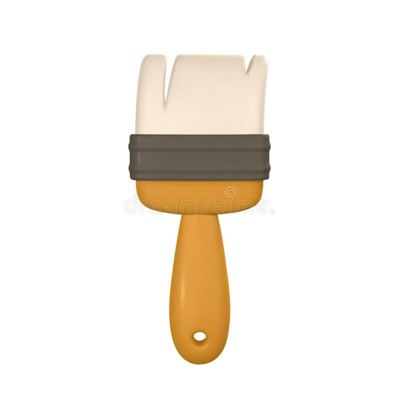 3d Realistic Paint Brush in Cartoon Style. Vector Illustration Stock ...