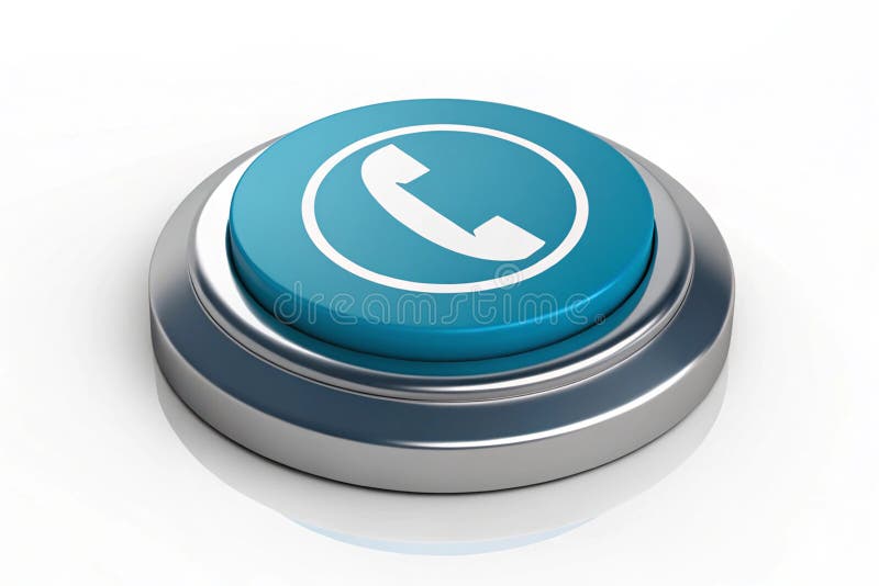 3D Realistic Phone Call Button Illustration Stock Illustration ...