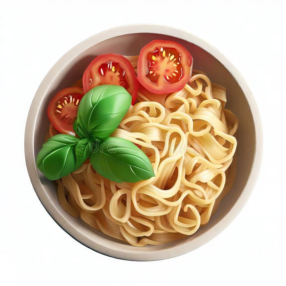 3D Realistic Photo Render of Spaghetti Strings with Vegetables Stock ...
