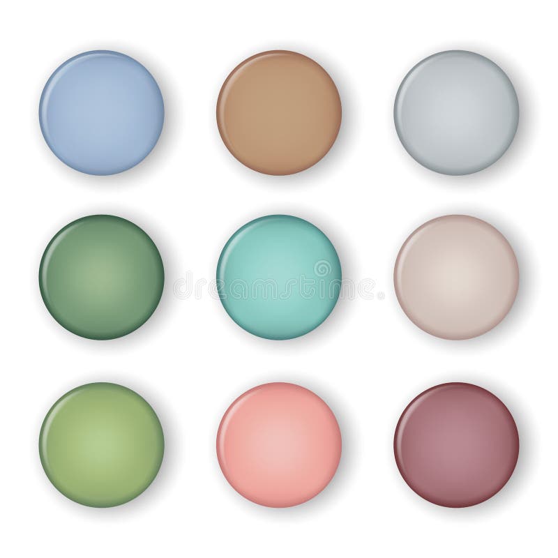 3d Realistic Pin Round Button. Vector Isolated Illustration Stock ...