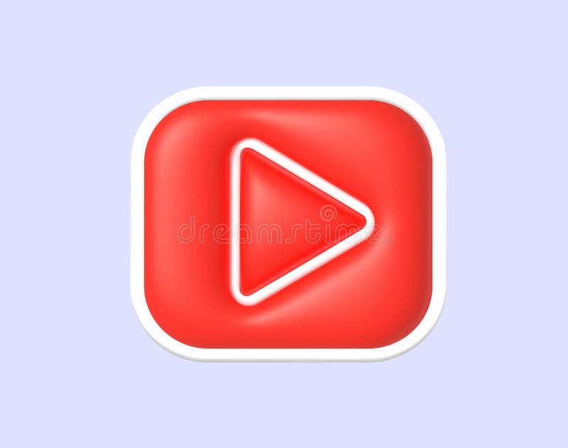 3d Realistic Realistic Play Button. Red Square Play Button To Launch ...