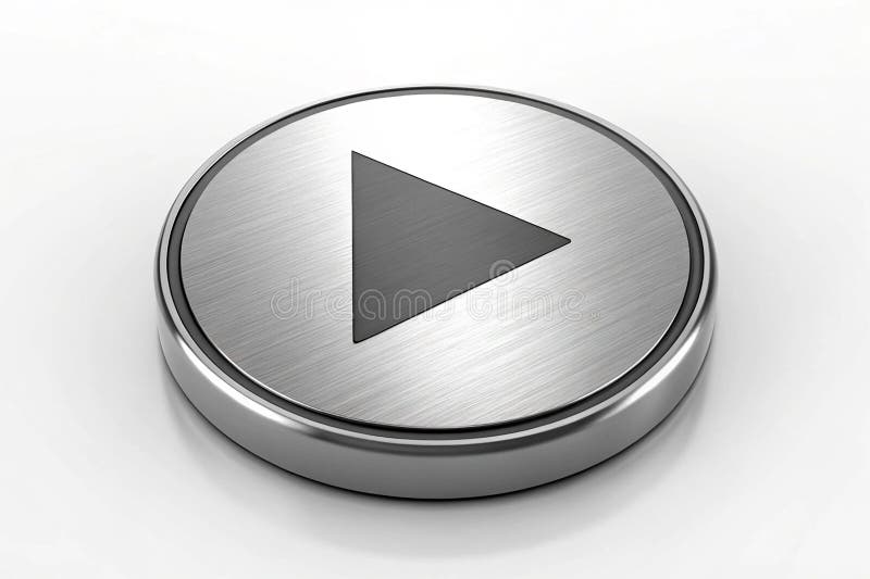 3d Realistic Play Button Illustration Stock Illustration - Illustration ...