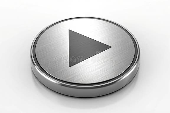 3d Realistic Play Button Illustration Stock Illustration - Illustration ...