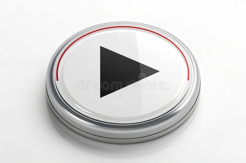 3d Realistic Play Button Illustration Stock Illustration - Illustration ...