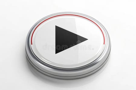 3d Realistic Play Button Illustration Stock Illustration - Illustration ...