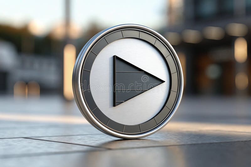 3d Realistic Play Button Illustration Stock Illustration - Illustration ...