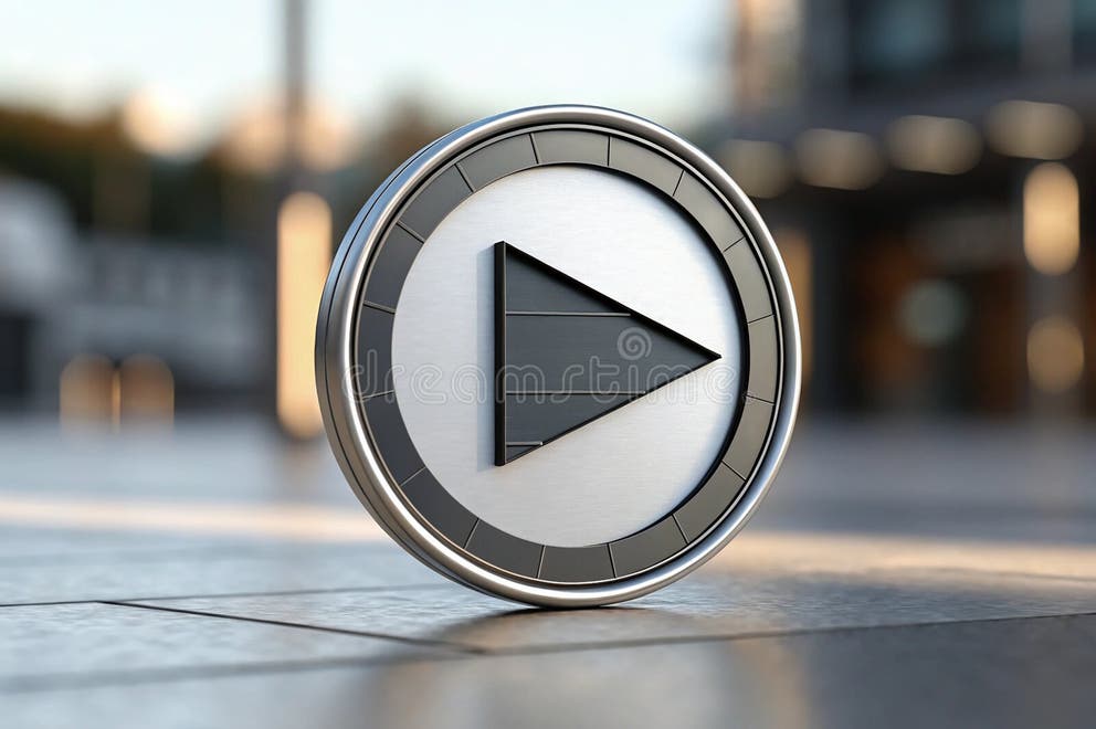 3d Realistic Play Button Illustration Stock Illustration - Illustration ...