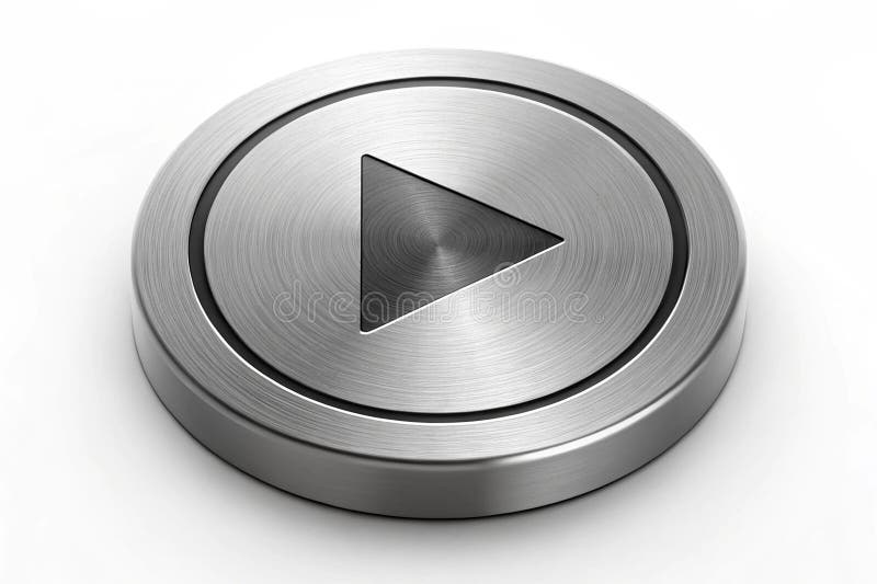 3d Realistic Play Button Illustration Stock Illustration - Illustration ...