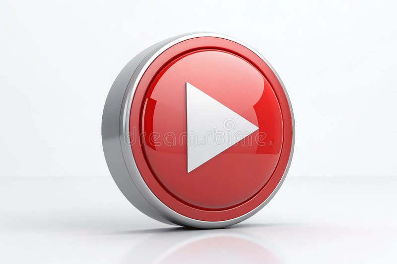 3d Realistic Play Button Illustration Stock Illustration - Illustration ...