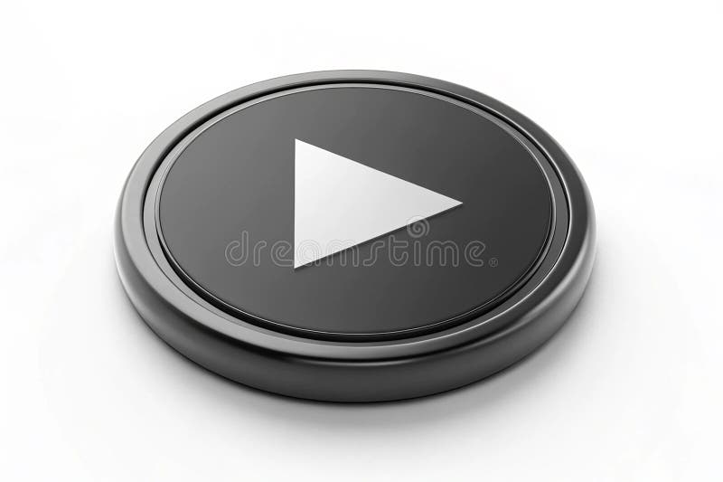 3d Realistic Play Button Illustration Stock Illustration - Illustration ...
