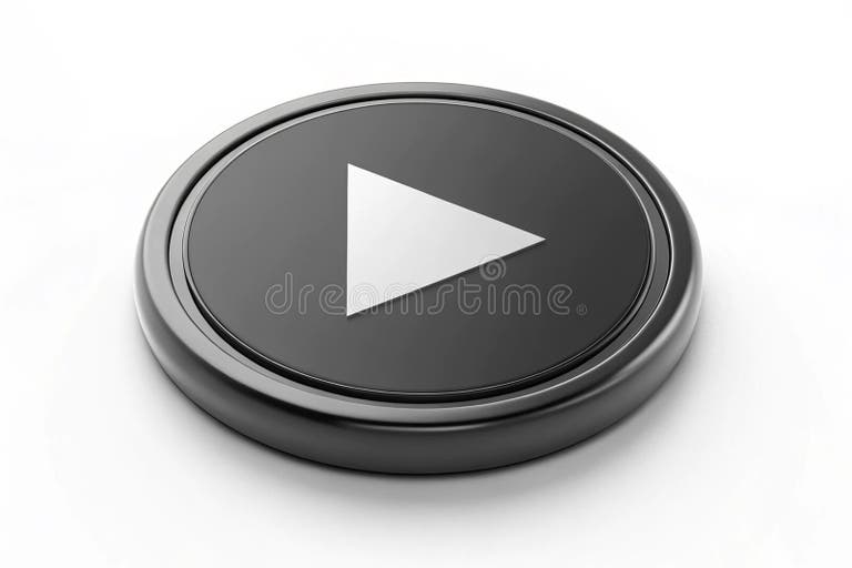 3d Realistic Play Button Illustration Stock Illustration - Illustration ...