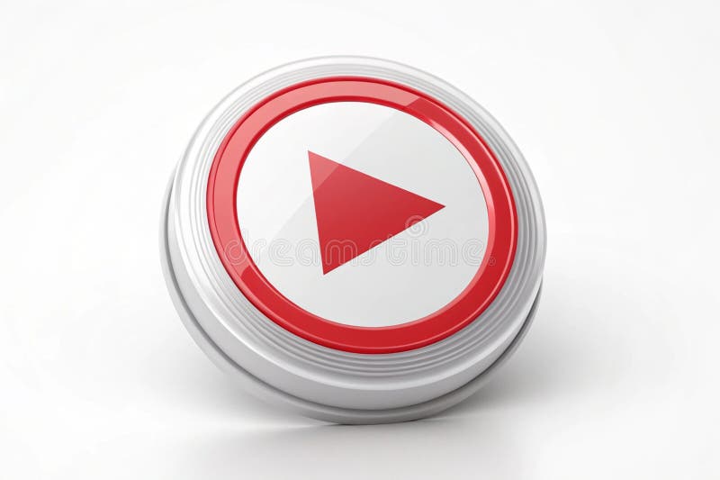 3d Realistic Play Button Illustration Stock Illustration - Illustration ...