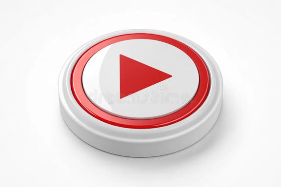 3d Realistic Play Button Illustration Stock Illustration - Illustration ...