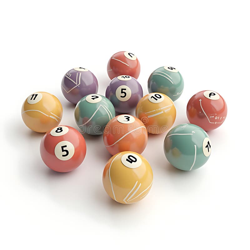 3D Realistic Pool Ball Set with Numbers Stock Illustration ...