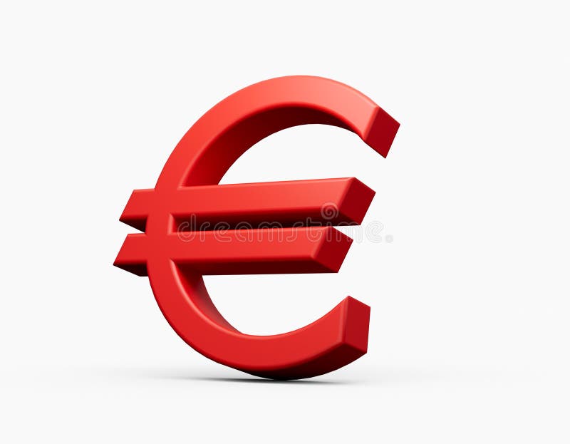 3d Realistic Red Euro Money Icon 3d Illustration Stock Illustration ...