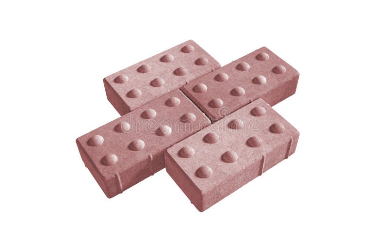 Red Lock Paving Bricks. Isolated on White Background Stock Illustration ...