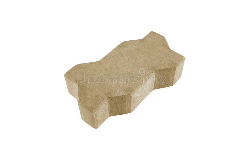 Render of Yellow Single Lock Paving Stone. Isolated on White Background ...