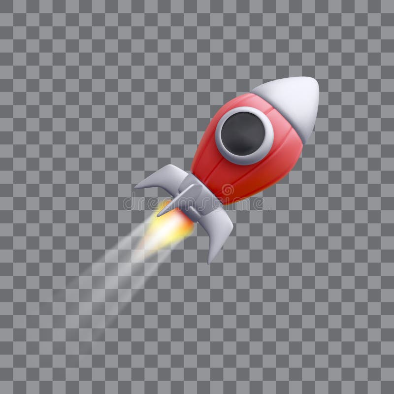 3d Realistic Rocket Isolated on Transparent Background. Vector ...