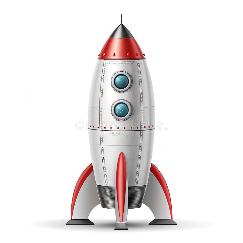 Realistic 3D Detailed Rocket Space Ship Business Startup Concept Stock ...