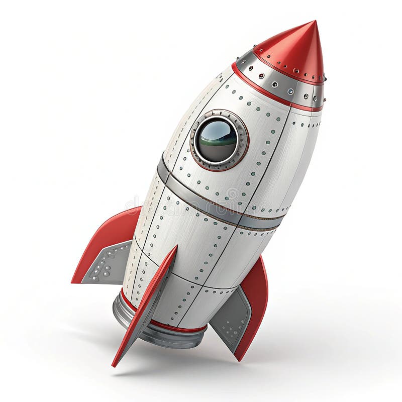 Realistic 3D Detailed Rocket Space Ship Business Startup Concept Stock ...