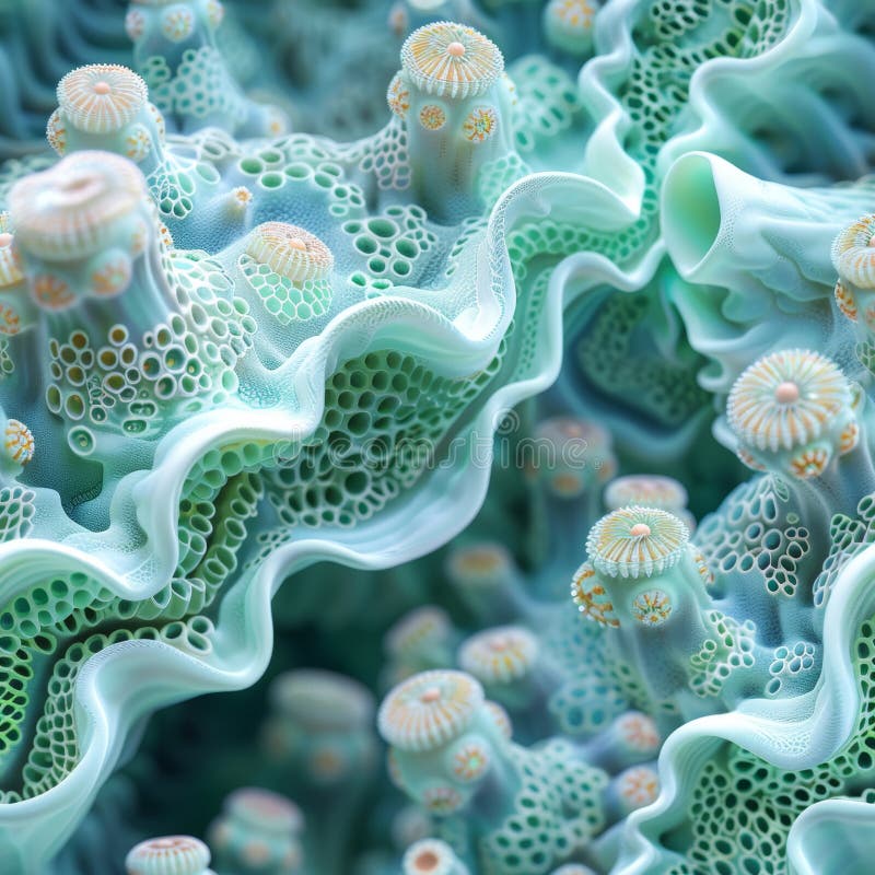 3D Realistic Seamless Pattern of Coral Reef Macro View Stock Photo ...