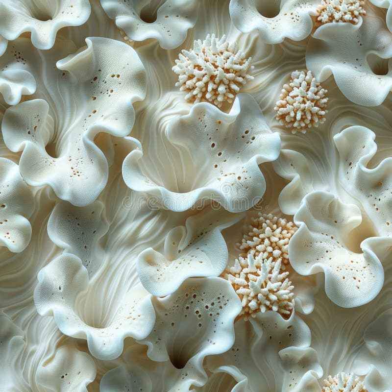 3D Realistic Seamless Pattern of Light Coral Reef in Macro View Stock ...