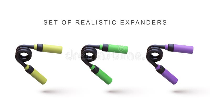 3d Realistic Set Carpal Expanders. Vector Illustration Stock Vector ...