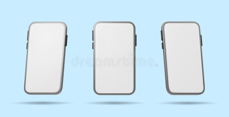 3d Realistic Set of Mockup Mobile Phone. Vector Illustration. Stock ...