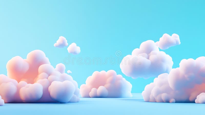3d realistic simple clouds stock illustration. Illustration of fluffy ...
