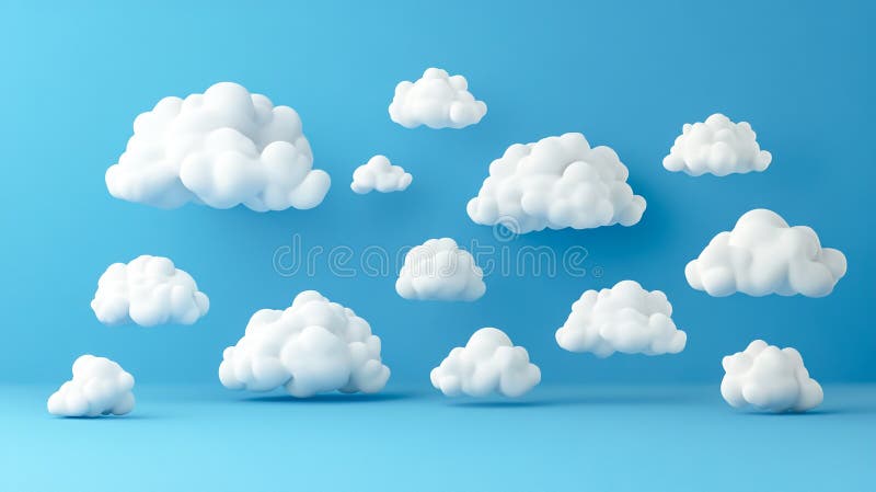3d realistic simple clouds stock illustration. Illustration of ...