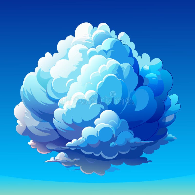 3d Realistic Sky Background with Fluffy Cloud Vector Texture. Blue Air ...